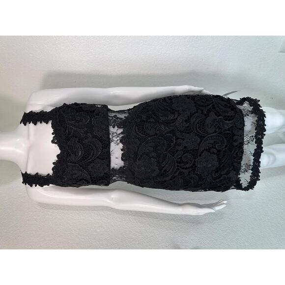 VENUS | Dresses | New Womens Us 6 Black Lace Cutout Bodycon Dress Goth ...